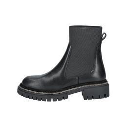 Steve Madden Damen Stiefelette "Steve Madden Stiefelette Leder/Textil", Gr. 37, schwarz, Leder, Textil, Schuhe