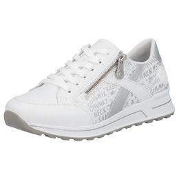 Rieker Damen Sneaker, Gr. 42, silber, Lederimitat, Schuhe, herausnehmbarer Soft-Einlage, Freizeitschuh, Halbschuh, Schn&uuml;rschuh