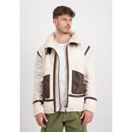 Herren Lederjacke "B-3 Arctic", weiß, Gr. S, Alpha Industries, Obermaterial: 100% Polyester, Jacken