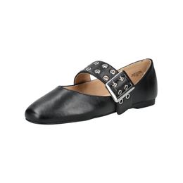 Steve Madden Damen Riemchenballerina "Steve Madden Ballerinas Leder", Gr. 40, schwarz, Leder, Schuhe