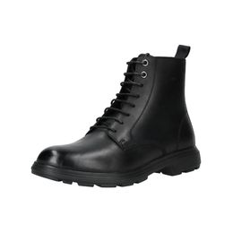 Geox Herren Schnürstiefelette "Geox Stiefelette Leder", Gr. 43, schwarz, Leder, Schuhe