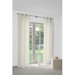 Vorhang WIRTH, B:135cm H:225cm, beige, Jacquard, Baumwolle, Wohnzimmer, Gardinen, "Neveres"