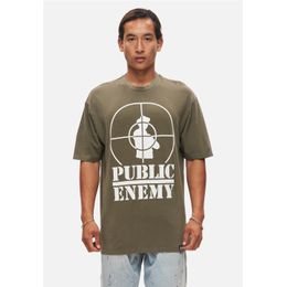 Recovered Herren T-Shirt "Public Enemy Tonal Target", braun, Gr. M, bedruckt, 100% Baumwolle, Shirts, mit angesagtem Public Enemy-Logoprint