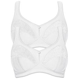 SuSa Damen Entlastungs-BH "2er Pack Entlastungs BH Topsy Plus", Gr. 95, wei&szlig;, Obermaterial: 60% Baumwolle CO. 35% Polyamid PA. 5% Elasthan EL., BHs
