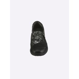 Casual Looks Damen Slipper, Gr. 40, schwarz, Glattleder, Nubukleder, Schuhe