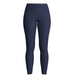 Calida Damen Leggings "True Confidence", Gr. XS, blau, Feinripp, Obermaterial: 70% Schurwolle, 30% Seide, Hosen, w&auml;rmend, elastisch,