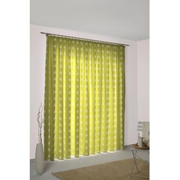 Vorhang WIRTH, B:132cm H:225cm, gr&uuml;n, Jacquard, Baumwolle, Polyester, Wohnzimmer, Gardinen, "FELINO"