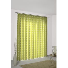 Vorhang WIRTH, B:132cm H:245cm, gr&uuml;n, Jacquard, Baumwolle, Polyester, Wohnzimmer, Gardinen, "FELINO"