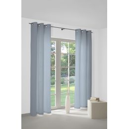 Vorhang WIRTH, B:135cm H:225cm, blau, Jacquard, Baumwolle, Wohnzimmer, Gardinen, "Neveres"
