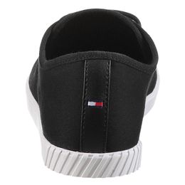 Tommy Hilfiger Damen Sneaker "CANVAS LACE UP SNEAKER", Gr. 36, schwarz, Baumwolle, unifarben, Schuhe, Freizeitschuh, Halbschuh, Schn&uuml;rschuh mit