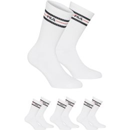 Fila Herren Socken "UNISEX LIFESTYLE PLAIN SOCKS", Gr. 39, wei&szlig;, Baumwollmischung, unifarben, Socken, mit Logo-Schriftzug