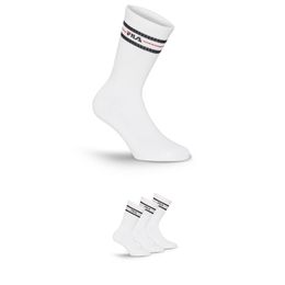 Fila Damen Socken "UNISEX LIFESTYLE PLAIN SOCKS", Gr. 39, wei&szlig;, Baumwollmischung, unifarben, Socken, mit Logo-Schriftzug