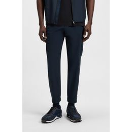 BOSS Green Herren Cargohose "T Urbanex-CargoLight", blau, Gr. 52, unifarben, Web, Obermaterial: 100% Elastomultiester, Hosen, mit elastischem Bund