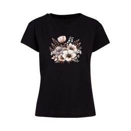 F4NT4STIC Damen T-Shirt "Blumenstrau&szlig; Boho", schwarz, Gr. S, Obermaterial: 100% Baumwolle, Shirts, Premium Qualit&auml;t