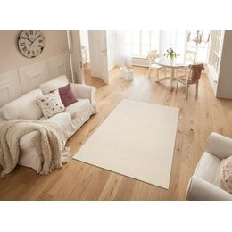 Wollteppich Theko, B:160cm H:20mm L:230cm, beige, Wolle, Wohnzimmer, Teppiche, "Janne, Berber Teppich, Wolle, meliert, handgearbeitet", handgetuftet,