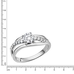 ZEEme Damen Fingerring "Silber 925 rhodiniert mit Zirkonia wei&szlig;", 054 (17,2), Silber 925 (Sterlingsilber), wei&szlig;, Silber 925 (Sterlingsilber),