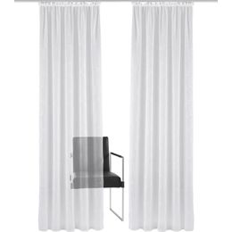 Gardine OTTO HOME, B:130cm H:225cm, wei&szlig;, Voile, Polyester, Wohnzimmer, Gardinen, "Adele", transparent, mit floraler Stickerei, Voile