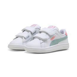 Puma M&auml;dchen Sneaker "SMASH 3.0 L V INF", Gr. 24Puma wei&szlig;, modern mint, pink fruit, Leder, unifarben, Schuhe, f&uuml;r Babys mit Klettverschluss