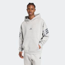 Herren Kapuzensweatshirt "M FI 3S HD HLD", grau, Gr. L, adidas Sportswear, Obermaterial: 67% Polyester, 33% Baumwolle, Sweatshirts