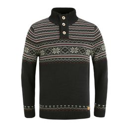 Blend Herren Troyer "Troyer BHVelleo", schwarz, Gr. S, gemustert, Grobstrick, Obermaterial: 50% Baumwolle CO. 50% Polyacryl PAN., Pullover