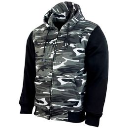 Roleff Motorradjacke "Hoodie", 3XL, schwarz-wei&szlig;, Jacken, mit Aramid und Protektoren