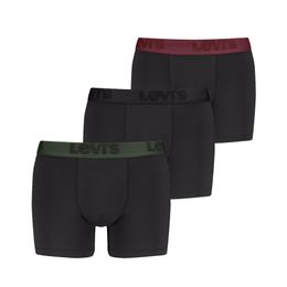 Levi's LEVI'S Herren Boxershorts "LEVIS MEN PREMIUM BOXER BRIEF 3P", Gr. M, schwarz, Obermaterial: 95% Baumwolle, 5% Elasthan, Unterhosen, mit breitem