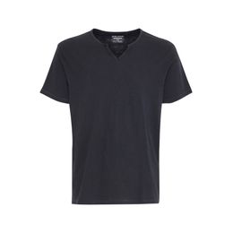 Blend Herren T-Shirt "BHAshton split neck tee", schwarz, Gr. XL, unifarben, Single Jersey, Obermaterial: 100% Baumwolle, Shirts, mit Deko-Knopfdetail