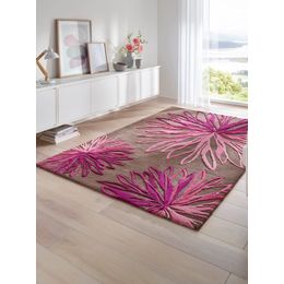 Teppich HEINE HOME, B:150cm H:17mm L:150cm &Oslash;:150cm, pink, Wolle, Flur, Teppiche