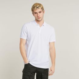 G-Star Raw G-STAR Herren Poloshirt "Dunda Slim Fit", wei&szlig;, Gr. M, unifarben, Piqu&eacute;, Obermaterial: 95% Baumwolle, 5% Elasthan, Shirts, Logostickerei auf der Brust