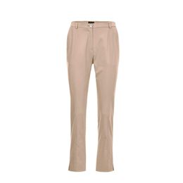 GOLDNER Damen Stoffhose "Sportive Hose Carla aus trageangenehmen Satin"beige, Gr. 40, Obermaterial: 64% Baumwolle CO. 33% Polyester PES. 3% Elasthan