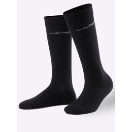 w&auml;schepur W&Auml;SCHEPUR Damen Kniestr&uuml;mpfe, Gr. 2, schwarz, 53% Wolle, 46% Polyamid, 1% Elasthan, Socken