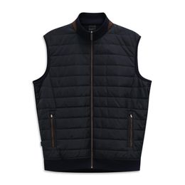 Bugatti Herren Steppweste "Regular Fit", blau, Gr. XXL, unifarben, 80% Baumwolle, 20% Polyester, Westen, mit Rei&szlig;verschluss und aus einem Baumwollmix