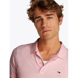 Tommy Jeans Herren Poloshirt "TJM SLIM PLACKET POLO EXT", rosa, Gr. L, Piqu&eacute;, Obermaterial: 100% Baumwolle, Shirts