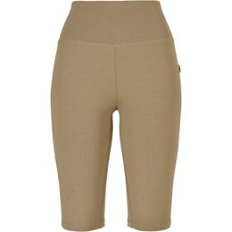 Urban Classics Damen Radlerhose "Urban Classics Damen Ladies Organic Stretch Jersey Cycle Shorts"khaki, Gr. M, unifarben, 95% Baumwolle, 5% Elasthan,