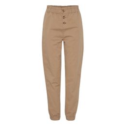 oxmo Damen Stoffhose "Stoffhose OXCobie", beige, Gr. L, Obermaterial: 98% Baumwolle CO. 2% Elasthan EL., Hosen