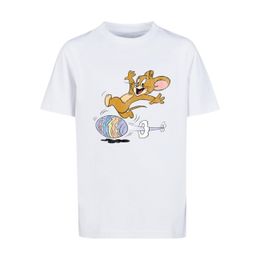 ABSOLUTE CULT Mädchen T-Shirt "ABSOLUTE CULT Herren Kids Tom and Jerry - Egg Run Basic T-Shirt"weiß, Gr. 146, bedruckt, 100% Baumwolle, Shirts