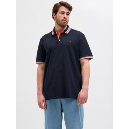 Jack & Jones PlusSize Herren Poloshirt "JJEPAULOS POLO SS NOOS PLS", schwarz, Gr. 5XL, JACK & JONES PLUSSIZE, unifarben, Piqu&eacute;, Obermaterial: 100% Baumwolle, Shirts, mit