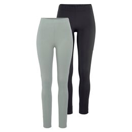 Boysen's BOYSEN'S Damen Leggings, gr&uuml;n, Basic, Gr. 52, unifarben, Jersey, Obermaterial: 95% Baumwolle, 5% Elasthan, Hosen, mit Baumwolle NEUE FARBE