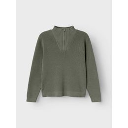 name it Jungen Strickpullover "NKMNESOLLE LS KNIT NOOS", grün, Gr. 158, unifarben, Strick, Obermaterial: 80% Baumwolle, 20% Nylon, Pullover, mit