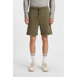 BOSS Orange Herren Sweatshorts "Sewalk", gr&uuml;n, Gr. L, Sweatware, Obermaterial: 100% Baumwolle, Hosen, mit BOSS Markenlabel