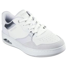 Skechers Damen Sneaker "UNO CTL", Gr. 36, wei&szlig;, Lederimitat, Veloursleder, Schuhe, Retro Sneaker, Schn&uuml;rschuh mit Materialmix