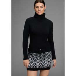 Melrose Damen Strickkleid, schwarz-wei&szlig;, Gr. 38, gemustert, Strick, Obermaterial: 95% Polyacryl, 5% Polyamid, Kleider, in enger Form, Mini-L&auml;nge mit