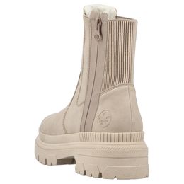 Rieker Damen Winterboots, Gr. 41, beige, Elastischer Einsatz, Lederimitat, Schuhe, mit kuscheligem Warmfutter