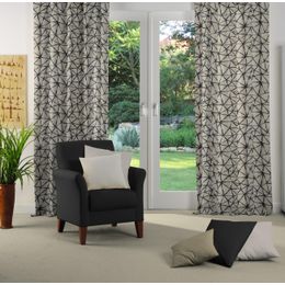Vorhang WIRTH, B:132cm H:220cm, schwarz, Polyester, Wohnzimmer, Gardinen, "Lisburn"