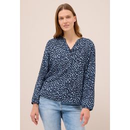 Cecil Damen Shirtbluse, blau, Gr. XL, gemustert, Stoff, 100% Viskose, Blusen, aus softer Viskose