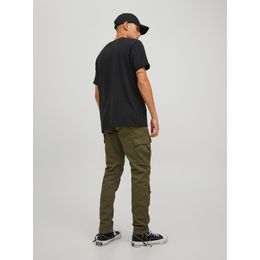 Jack & Jones JACK & JONES Herren Cargohose "STACE TUCKER", gr&uuml;n, Gr. 32, unifarben, Web, Obermaterial: 97% Baumwolle, 3% Elasthan, Hosen