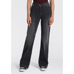 MAC Damen Weite Jeans "Dream Wide authentic", grau, Gr. 42, Denim/Jeans, Obermaterial: 90% Baumwolle, 7% Elastomultiester, 3% Elasthan, Jeans, mit