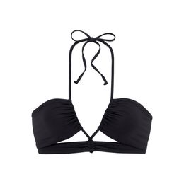 s.Oliver Damen Bandeau-Bikini-Top "Joy", schwarz, Gr. 36, unifarben, Recycling-Polyamid, Bikini-Oberteile, mit modischen Cut-Outs