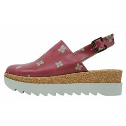 DOGO Damen Clog "Akita Cat Of Grace Damen Sandalen", Gr. 39, rot, Lederimitat, Schuhe, Handgefertigt