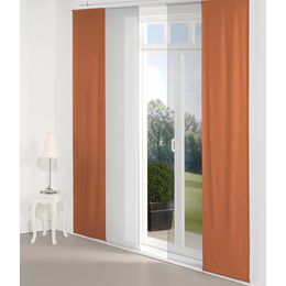 Schiebegardine WIRTH, B:60cm H:145cm, orange, Polyester, Wohnzimmer, Gardinen, "Dim out", inkl. Beschwerungsstange
